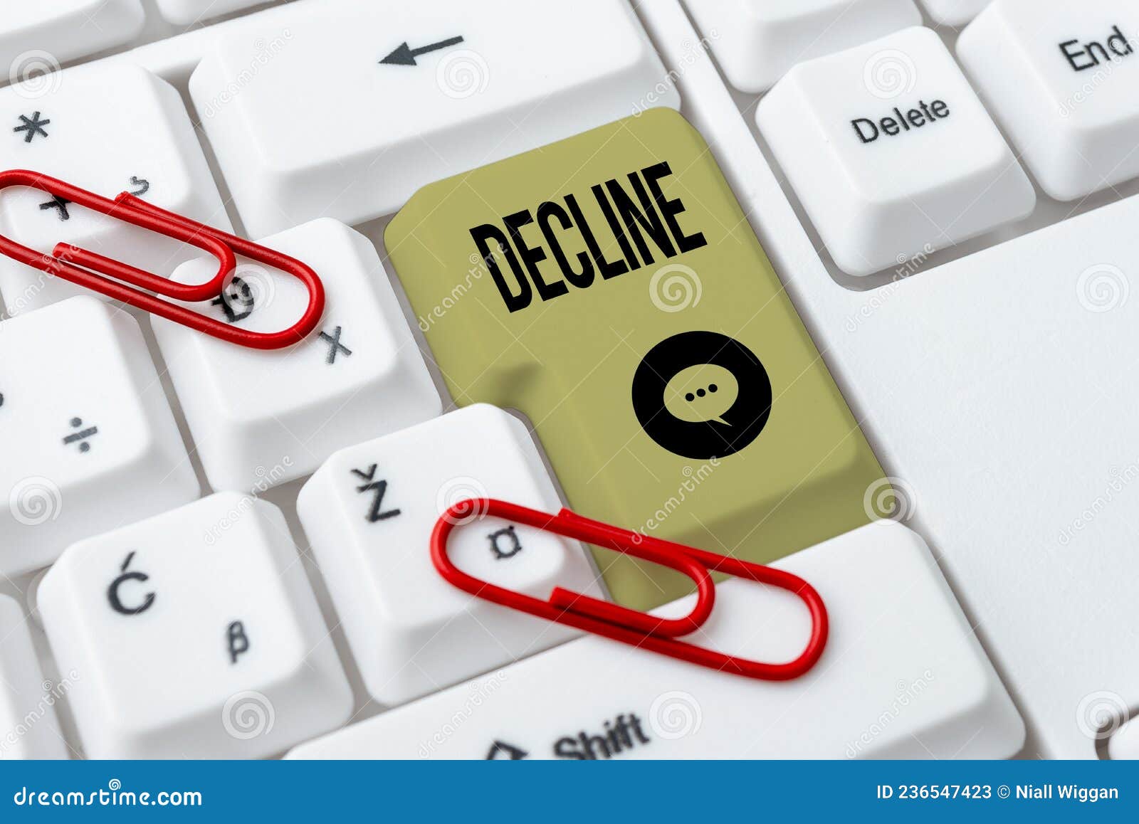 Conceptual Caption Decline. Business Concept Become Smaller Fewer less ...