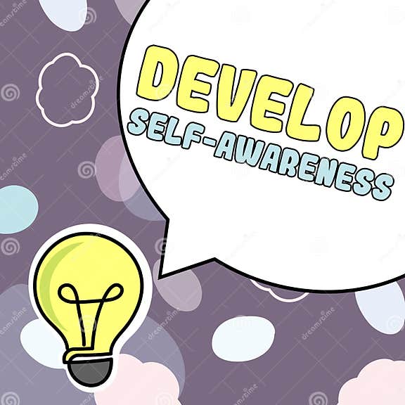 Conceptual Caption Develop Self Awareness. Word Written on Improve ...