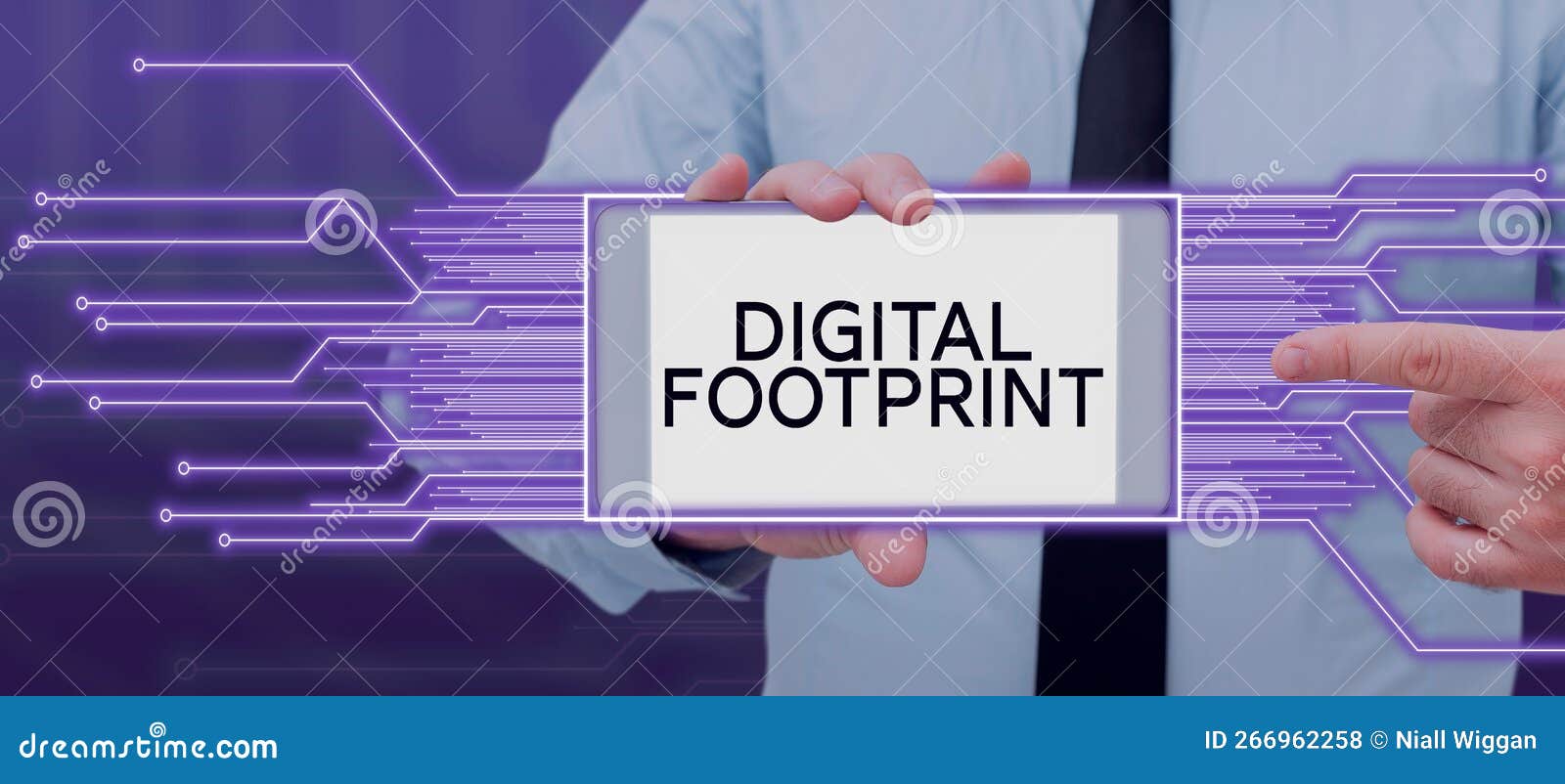 Conceptual Caption Digital Footprint. Internet Concept Uses Digital ...