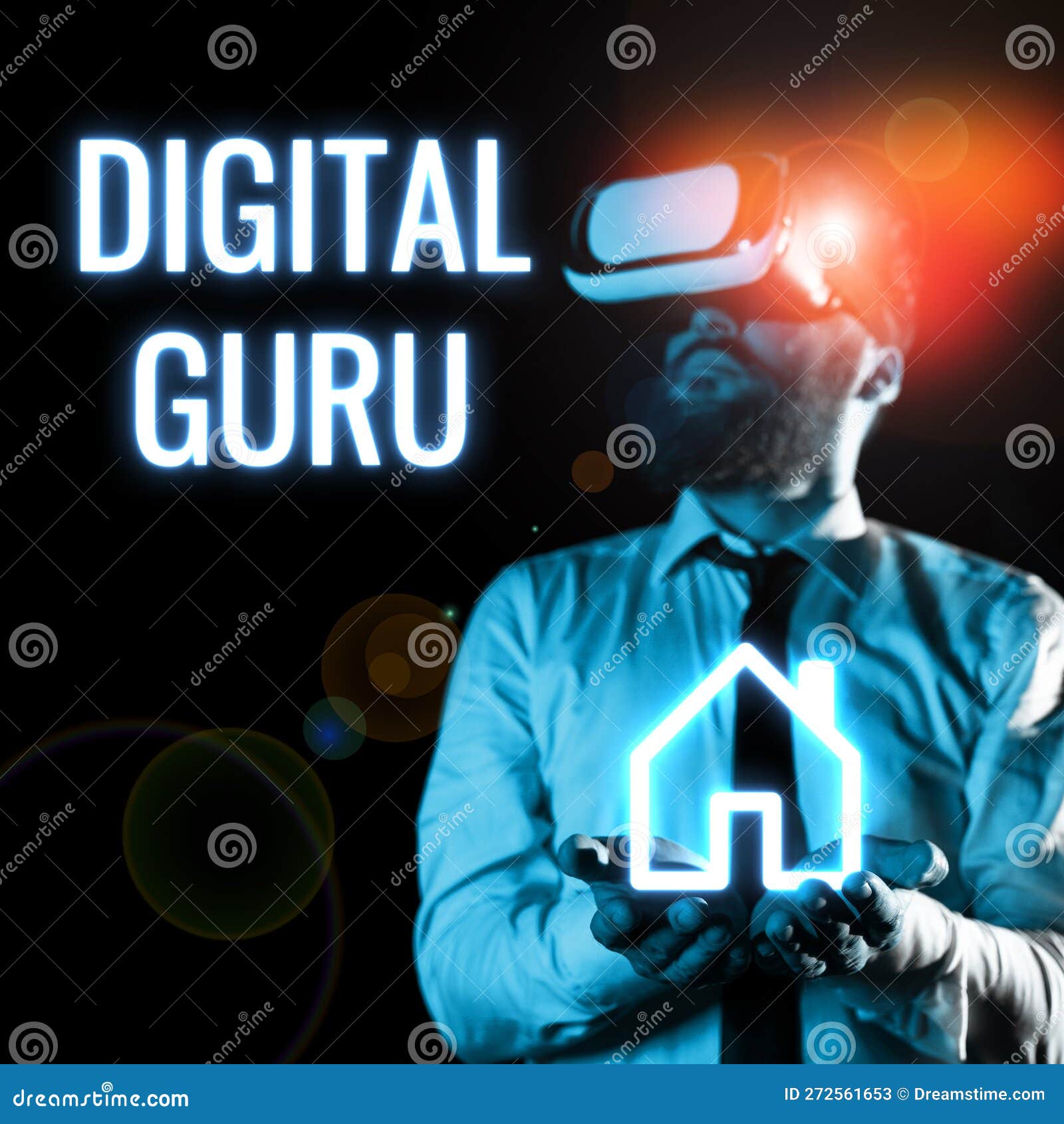 Conceptual Display Digital Guru. Business Overview Teacher and ...