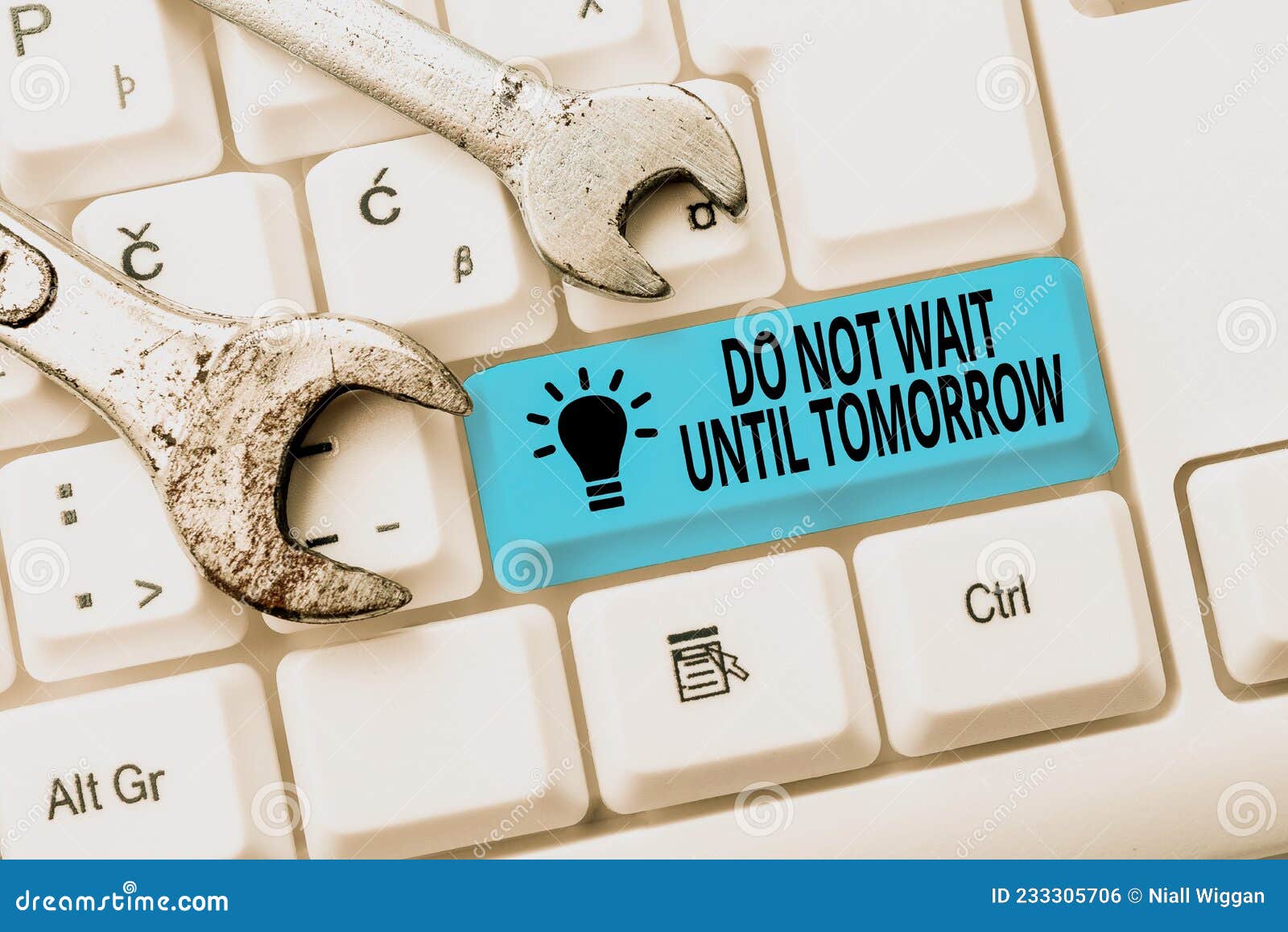 Conceptual Caption Do Not Wait until Tomorrow. Internet Concept Needed ...