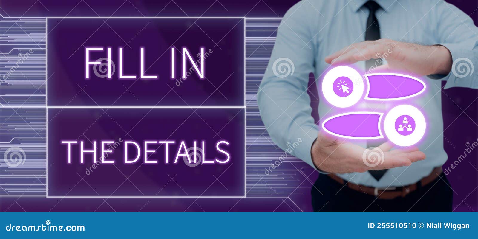 Writing Displaying Text Fill in the Details. Business Concept Add ...