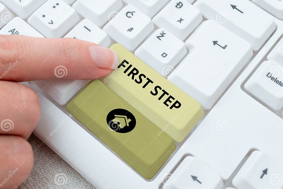 Text Caption Presenting First Step. Business Concept Pertaining To the ...
