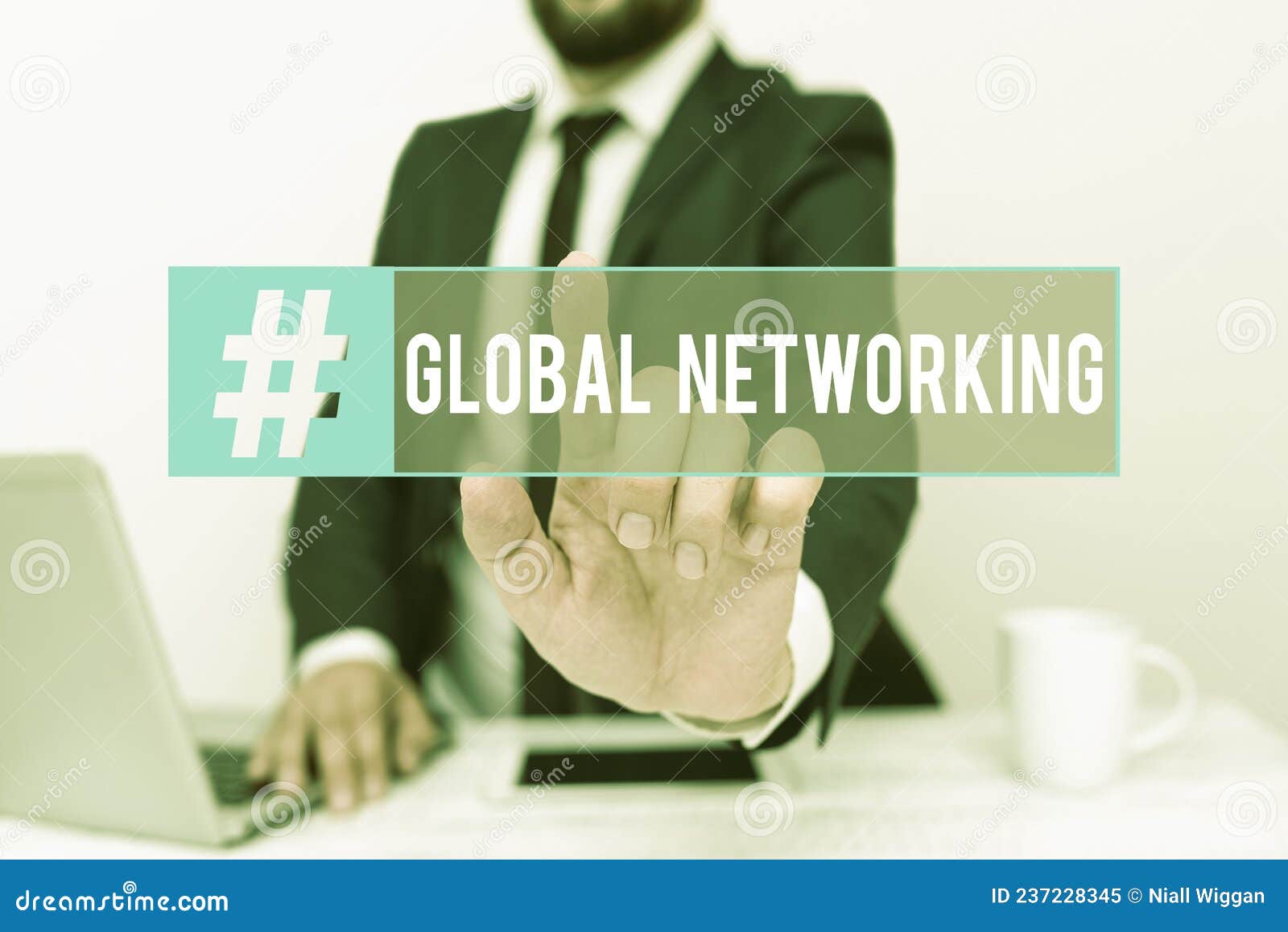 Conceptual Caption Global Networking. Business Overview Communication ...