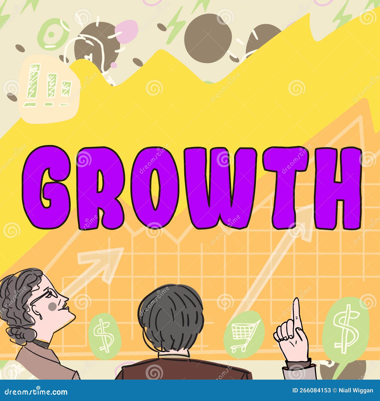 Conceptual Caption Growth. Business Idea Process of Increasing in Size ...