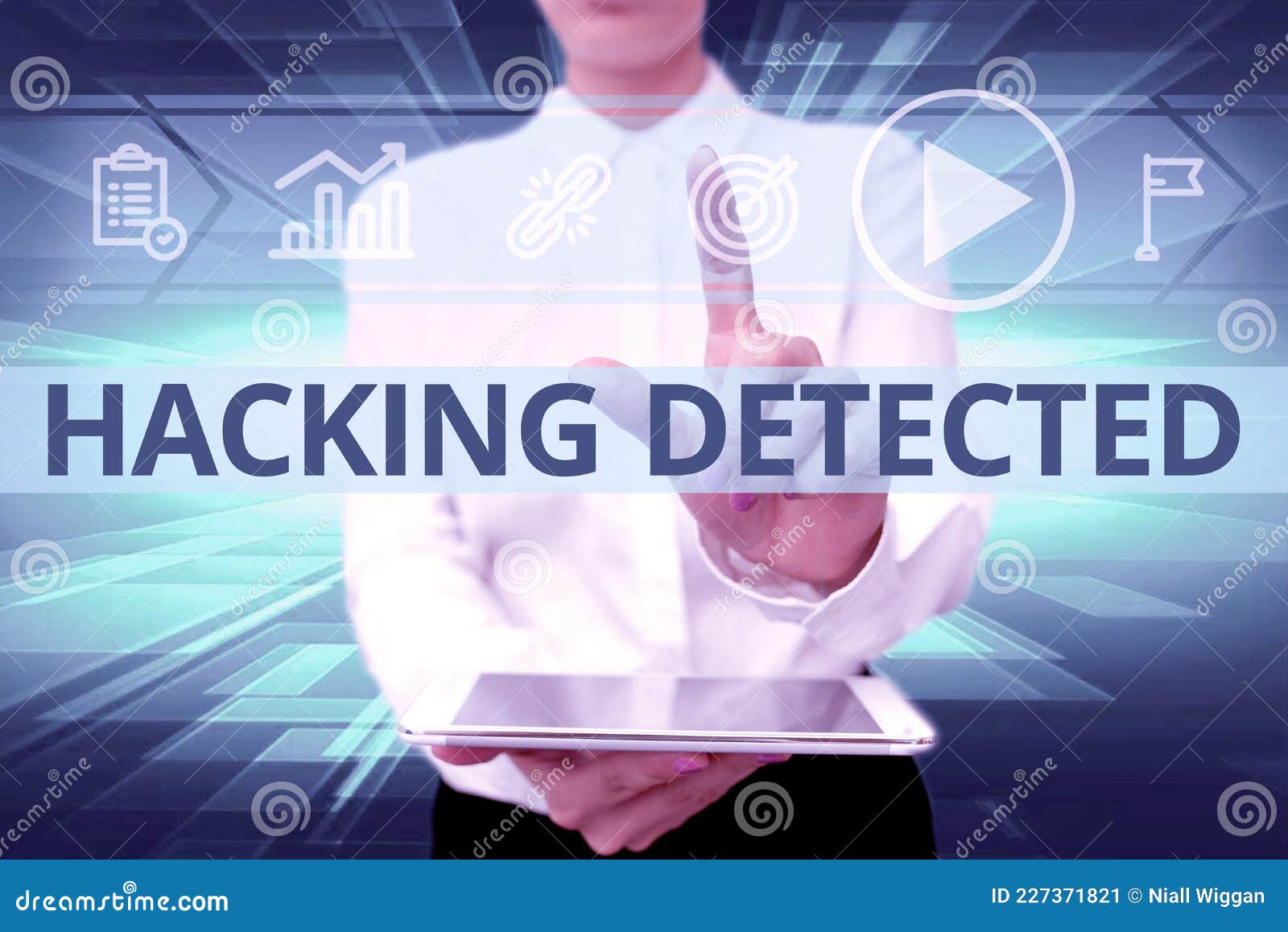 Writing Displaying Text Hacking Detected. Business Approach Identify ...