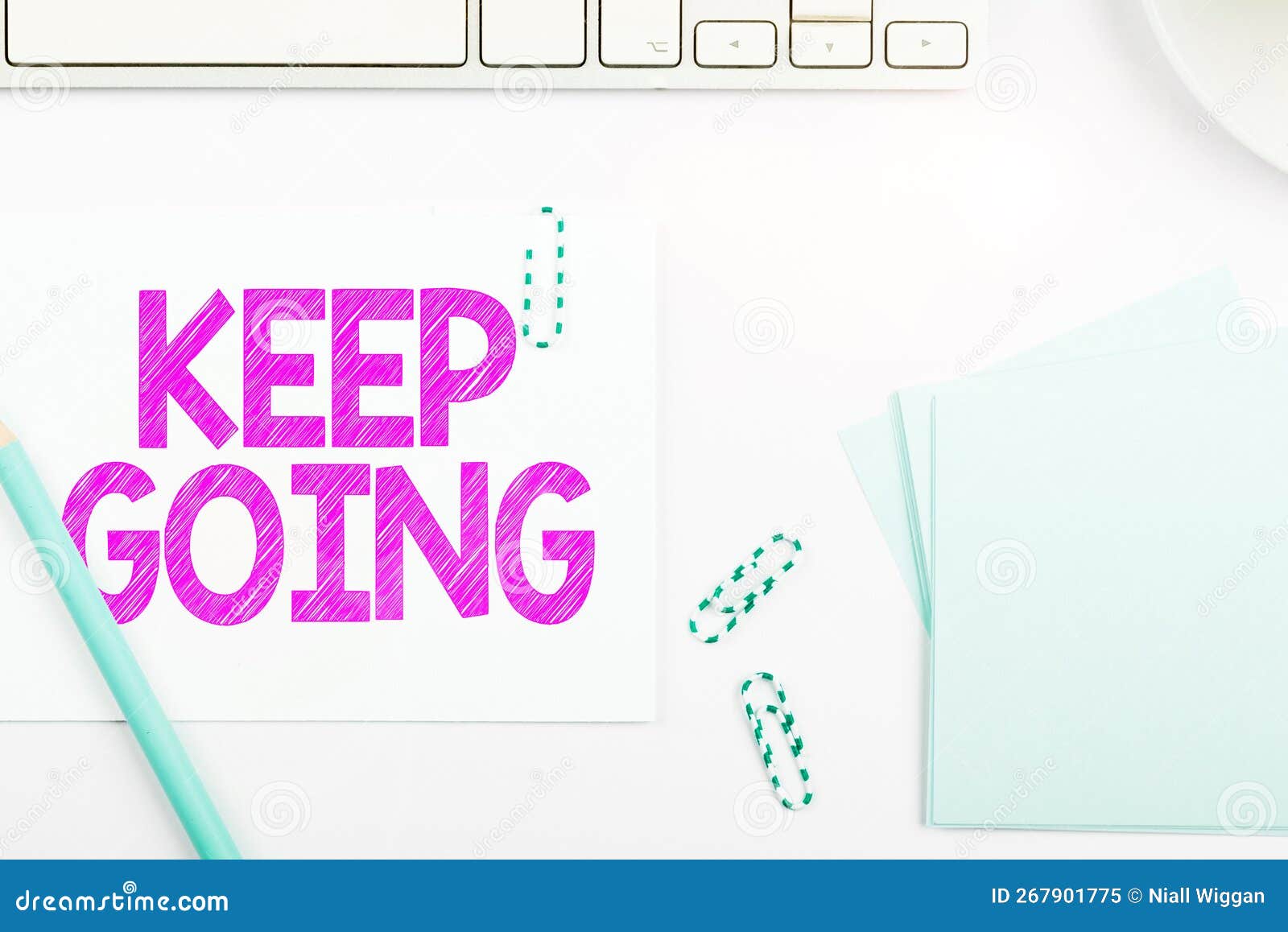 Conceptual Caption Keep Going. Business Idea Make an Effort To Live ...