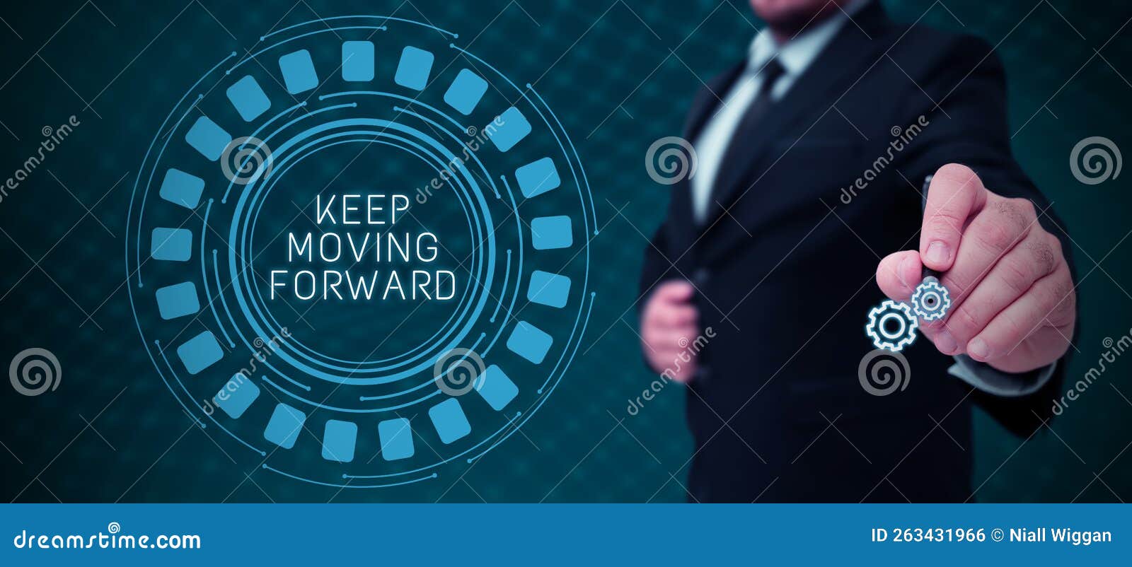 Conceptual Caption Keep Moving Forward. Business Approach Invitation ...