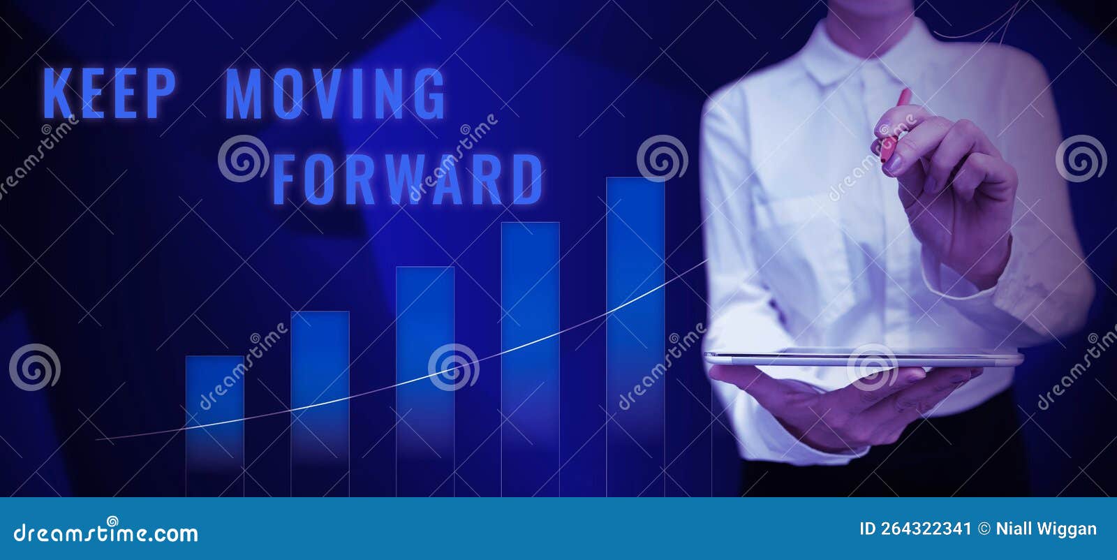 Conceptual Caption Keep Moving Forward. Internet Concept Invitation ...