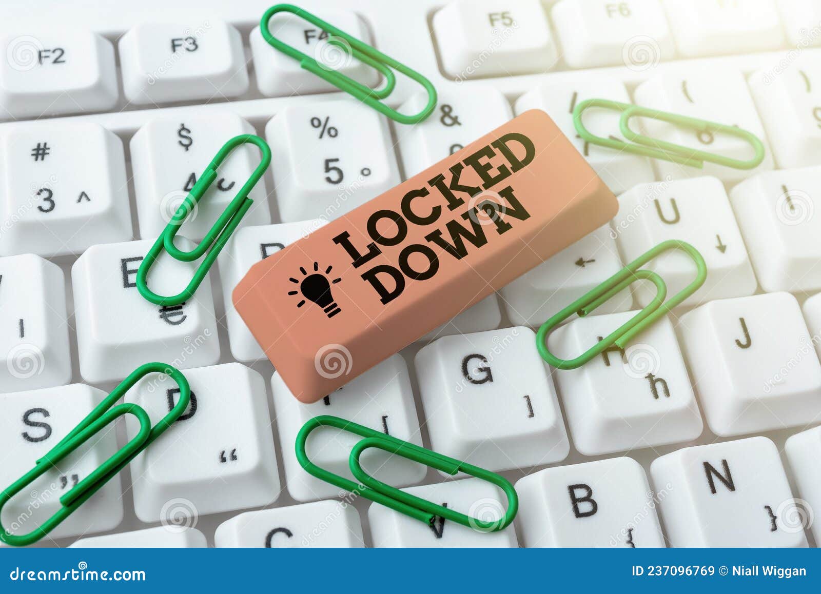 Writing Displaying Text Locked Down. Business Showcase Emergency ...