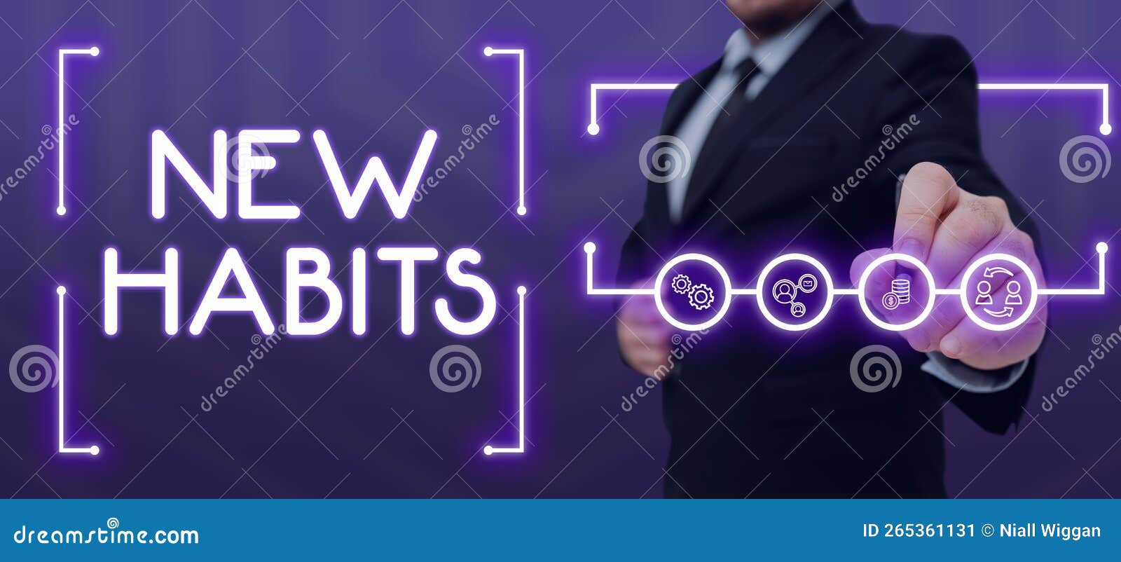 Text Showing Inspiration New Habits. Business Approach Change the ...