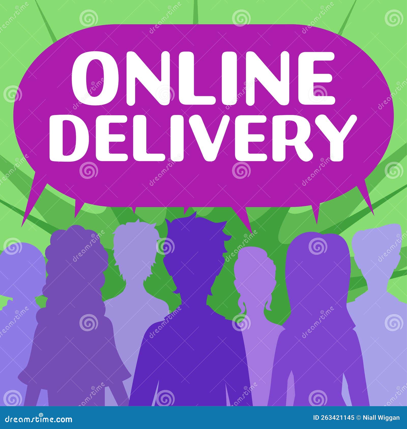 Conceptual Caption Online Delivery. Internet Concept the Act or Manner ...