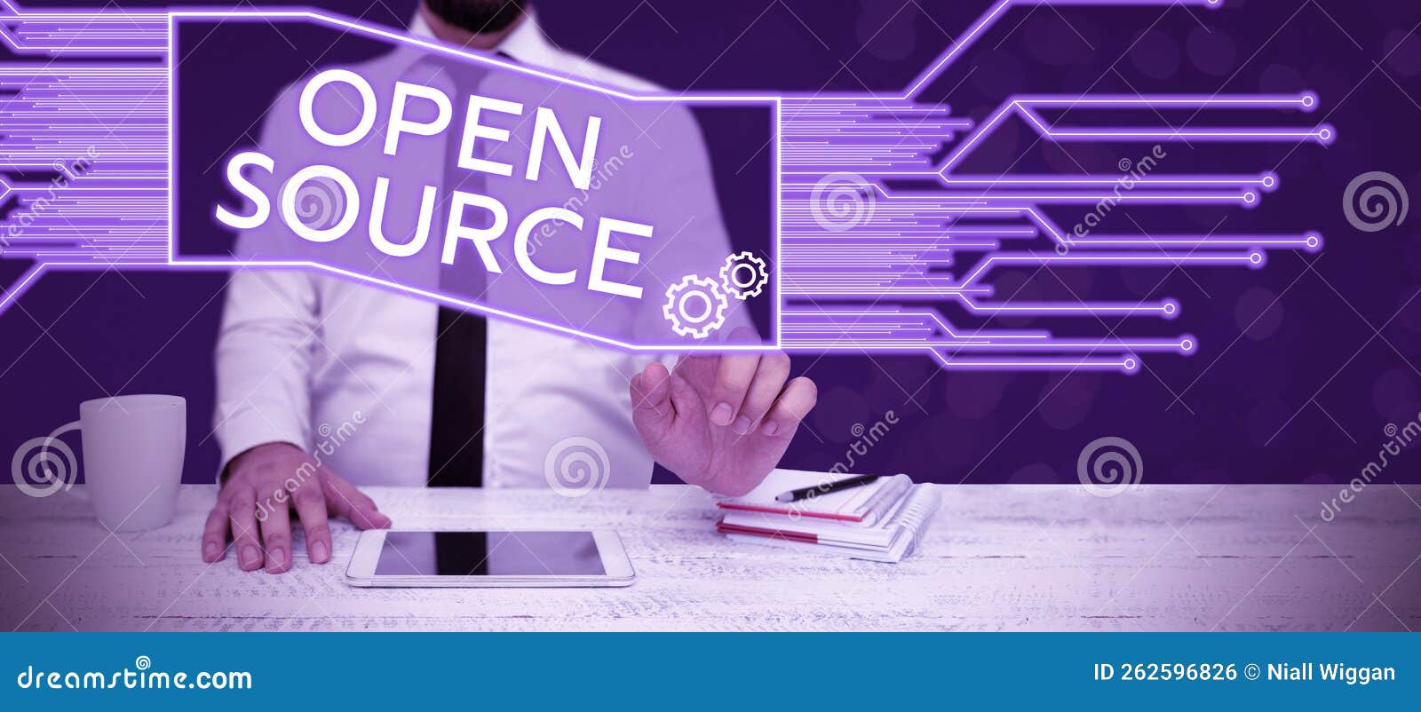 Conceptual Caption Open Source. Business Showcase Denoting Software ...