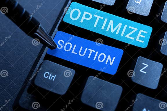 Conceptual Caption Optimize Solution. Word Written on Process of ...