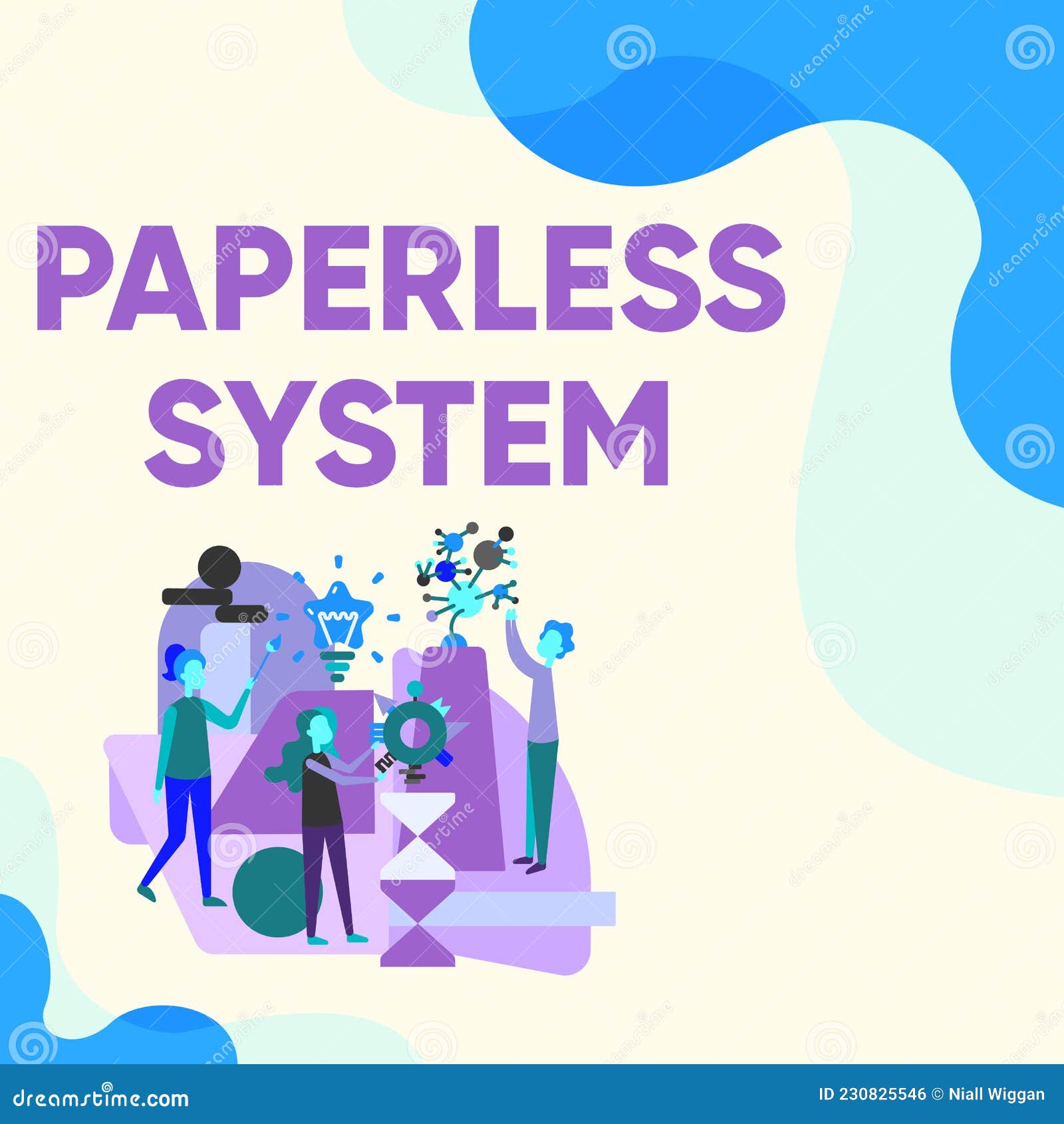 Text Caption Presenting Paperless System. Business Idea Storage or ...