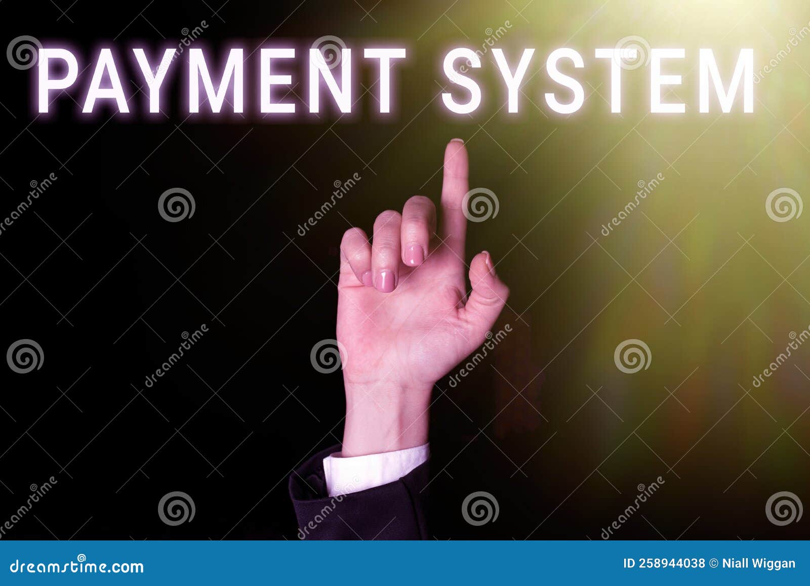 Sign Displaying Payment System. Business Overview Different Transaction ...