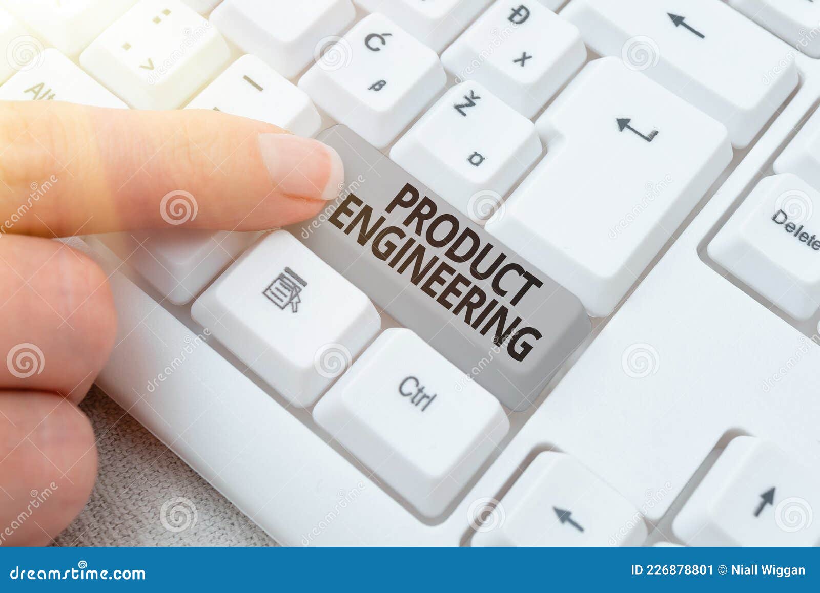 Conceptual Caption Product Engineering. Word Written on Process of Designing and Developing a ...