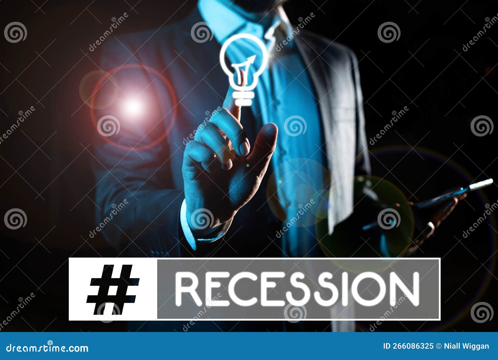 Hand Writing Sign Recession. Business Overview the Process of Progressive Decrease in Growing ...