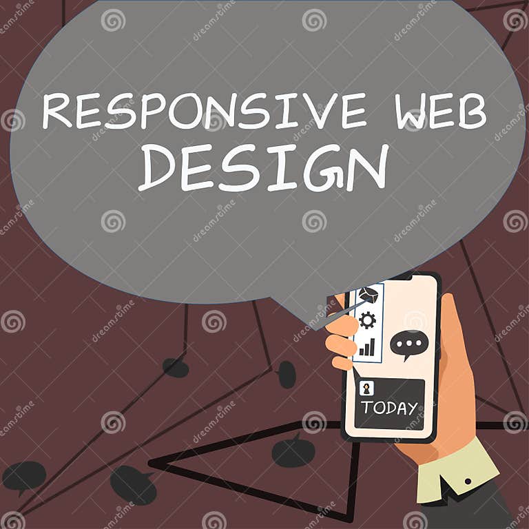 Conceptual Caption Responsive Web Design. Word Written on Web Page Creation that Makes Use of ...