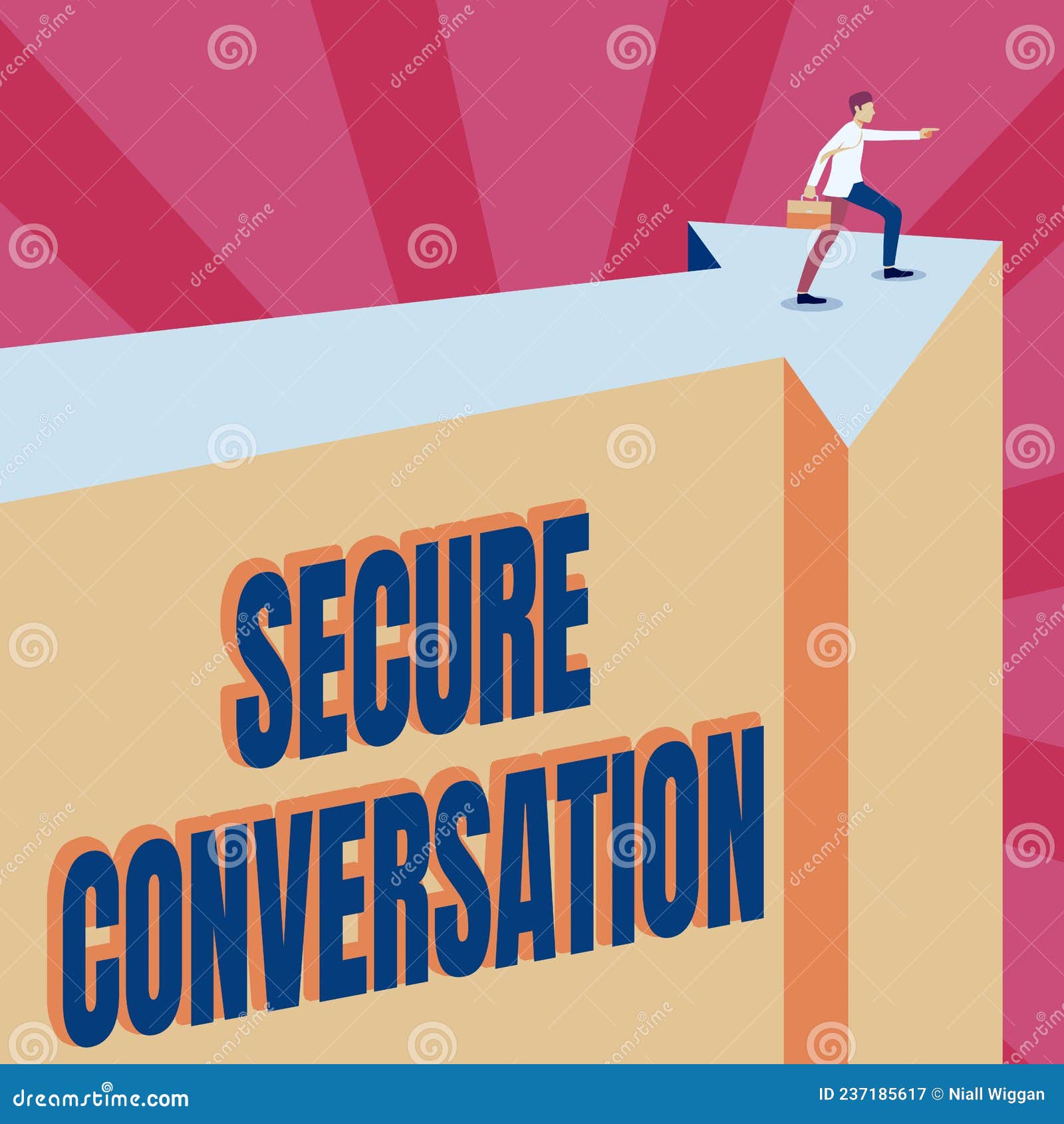 Conceptual Caption Secure Conversation. Internet Concept Secured Encrypted Communication between ...