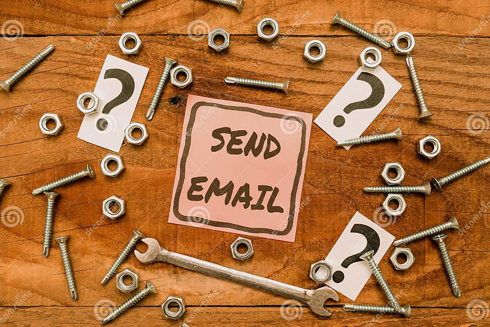 Conceptual Caption Send Email. Business Approach the System for Using Computers To Send Messages ...