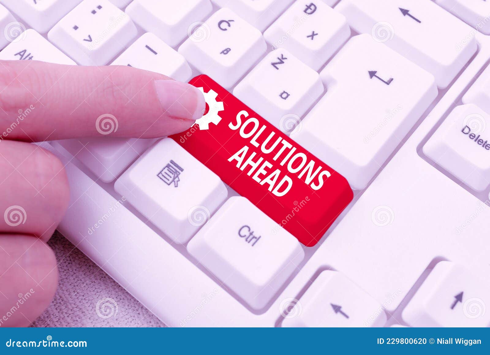 Solutions Ahead Concept Green Destination Signboard Road Sign, White ...