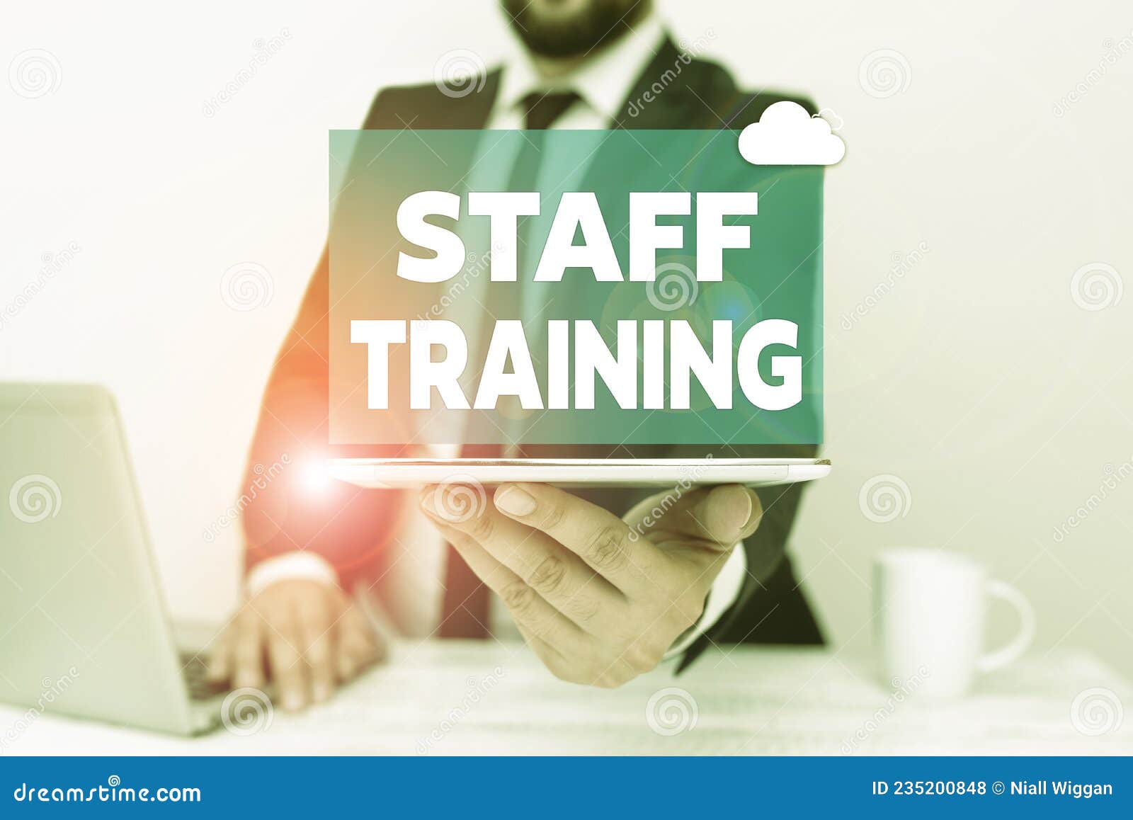 Text Caption Presenting Staff Training. Business Concept Learn Specific ...