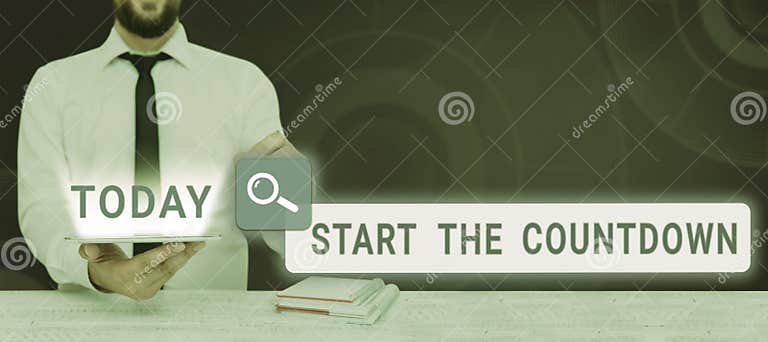 Conceptual Caption Start the Countdown. Business Showcase Sequence of ...
