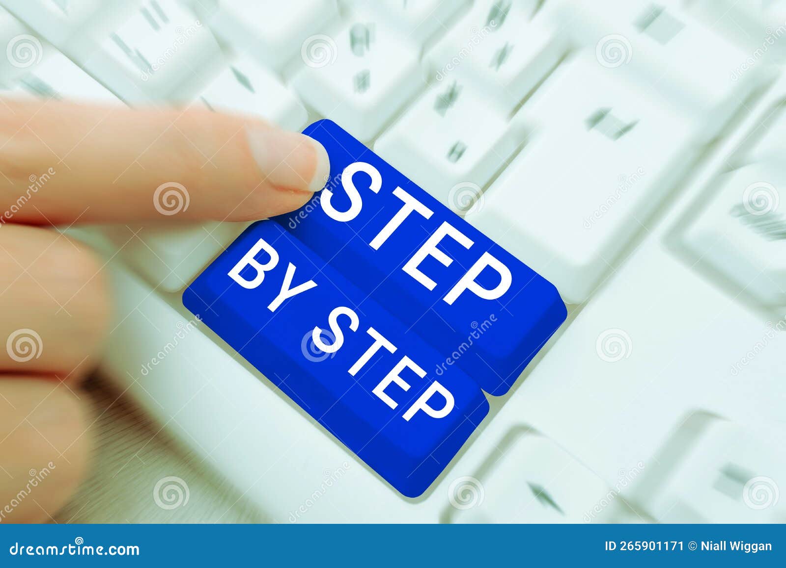 Conceptual Caption Step by Step. Business Approach Slow Progress Road ...