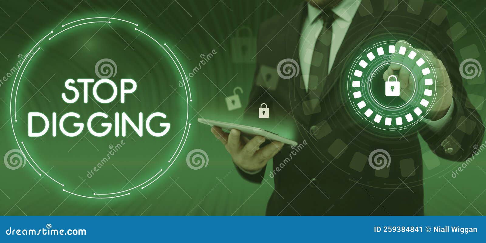 Conceptual Caption Stop Digging. Business Concept Prevent Illegal ... Conceptual Caption Stop Digging. Business Concept Prevent Illegal ...