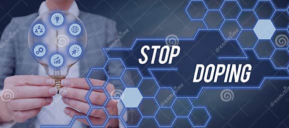 Conceptual Caption Stop Doping. Internet Concept Put an End of the ... Conceptual Caption Stop Doping. Internet Concept Put an End of the ...