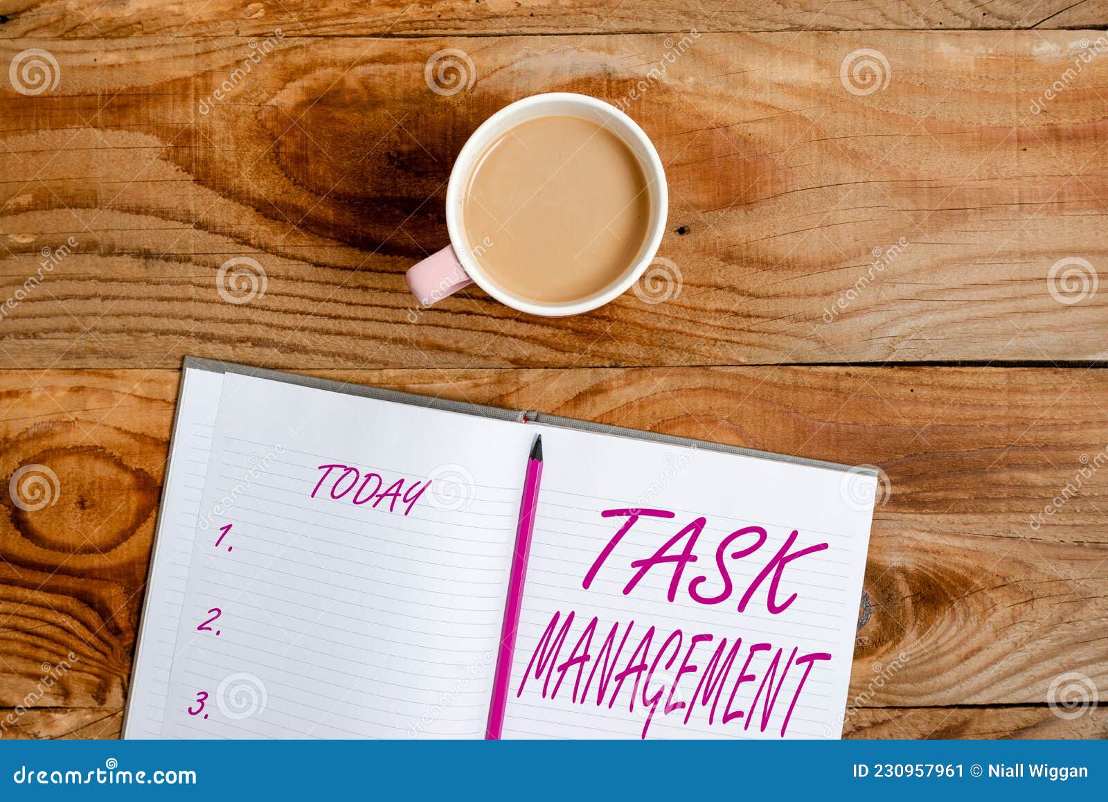 Handwriting Text Task Management. Business Idea the Process of Managing ...