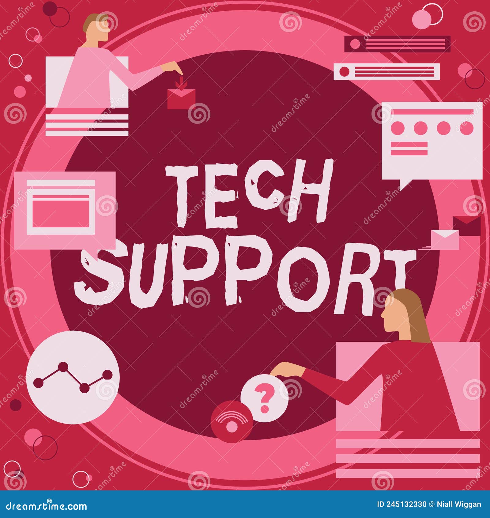 Conceptual Caption Tech Support. Business Approach Assisting ...