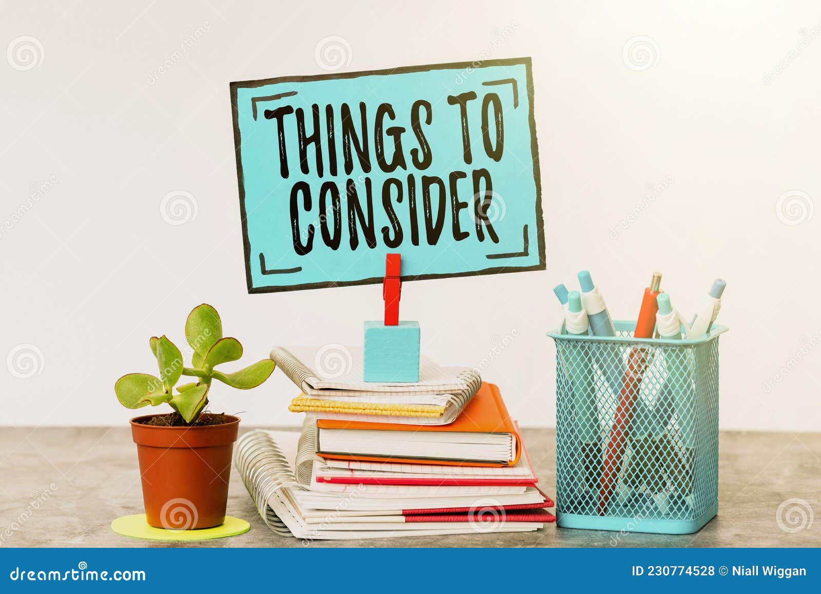 Hand Writing Sign Things To Consider. Concept Meaning Think about ...