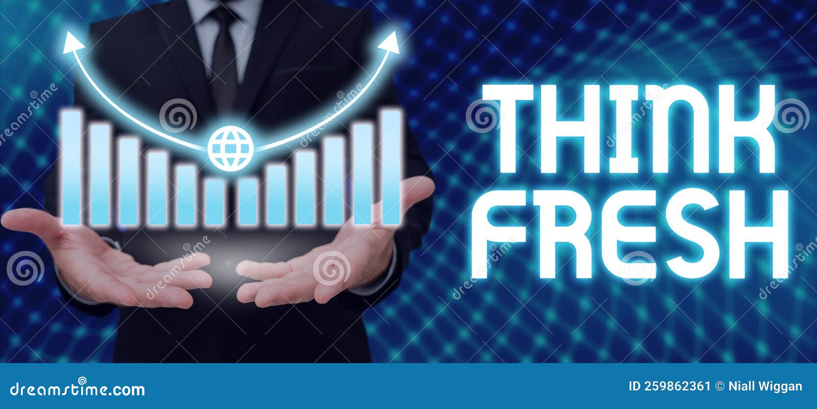 Conceptual Caption Think Fresh. Business Showcase a New Perspective of ...