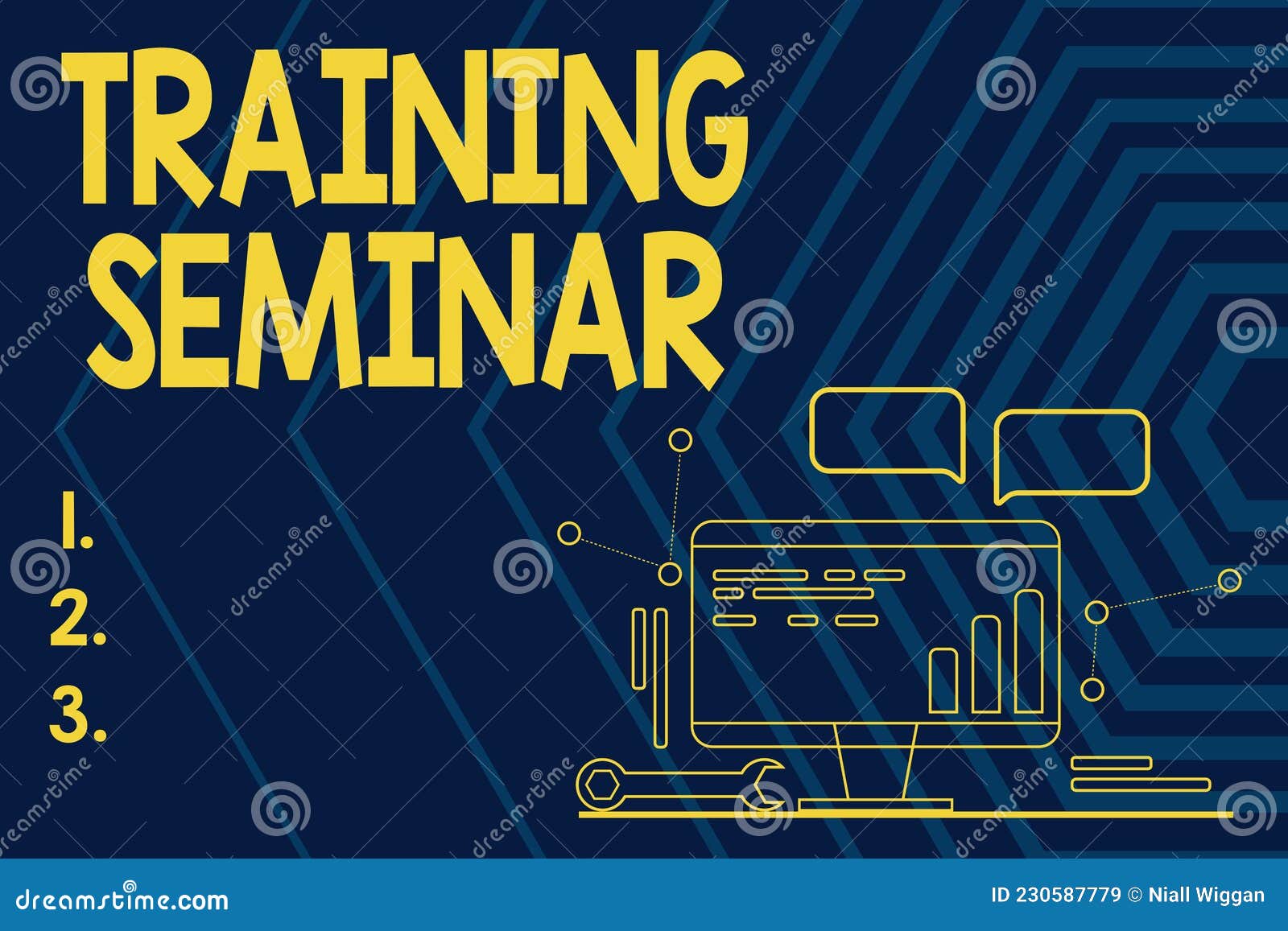 Text Showing Inspiration Training Seminar. Business Approach Academic ...