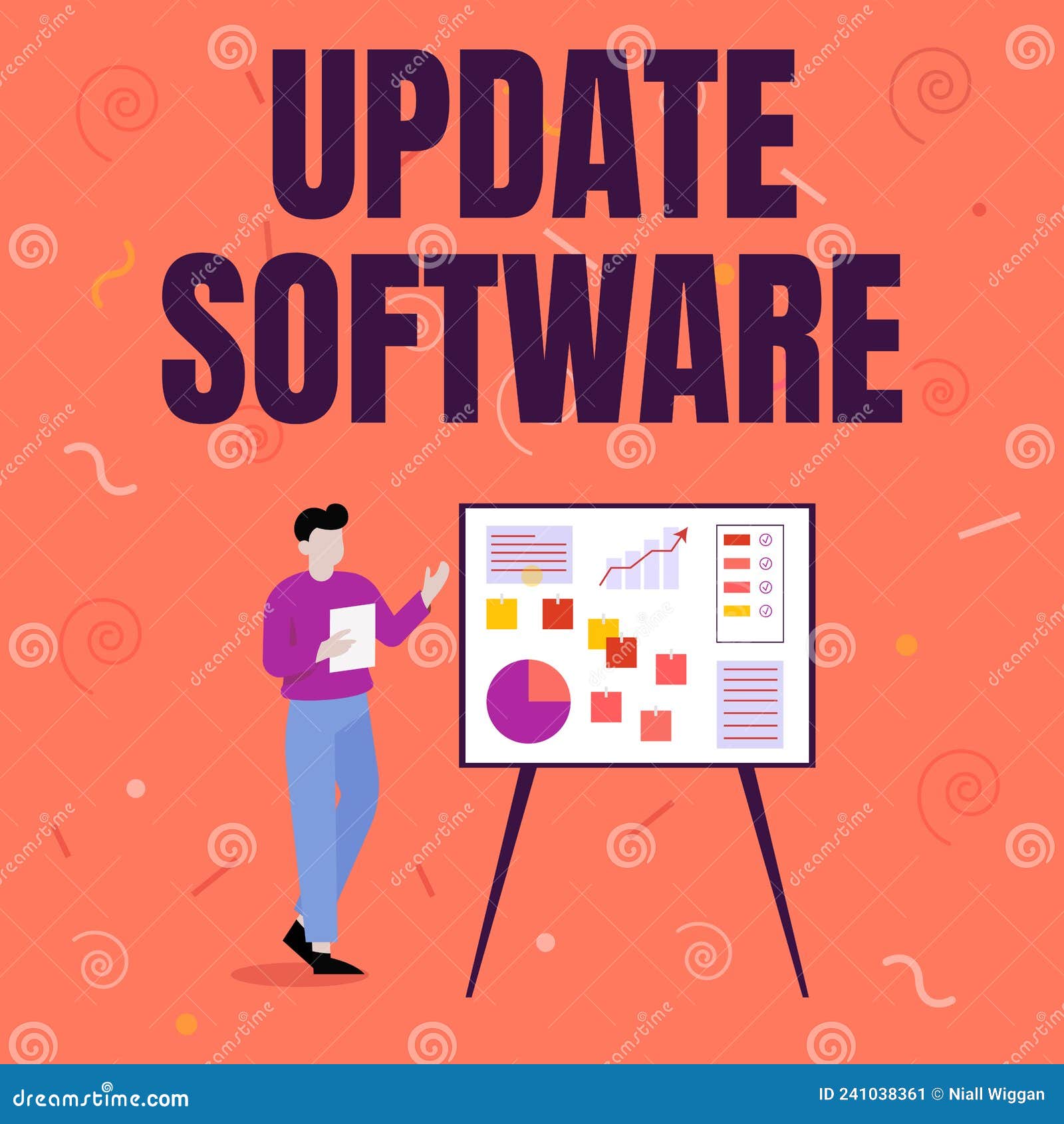 Sign Displaying Update Software. Business Overview Replacing Program ...