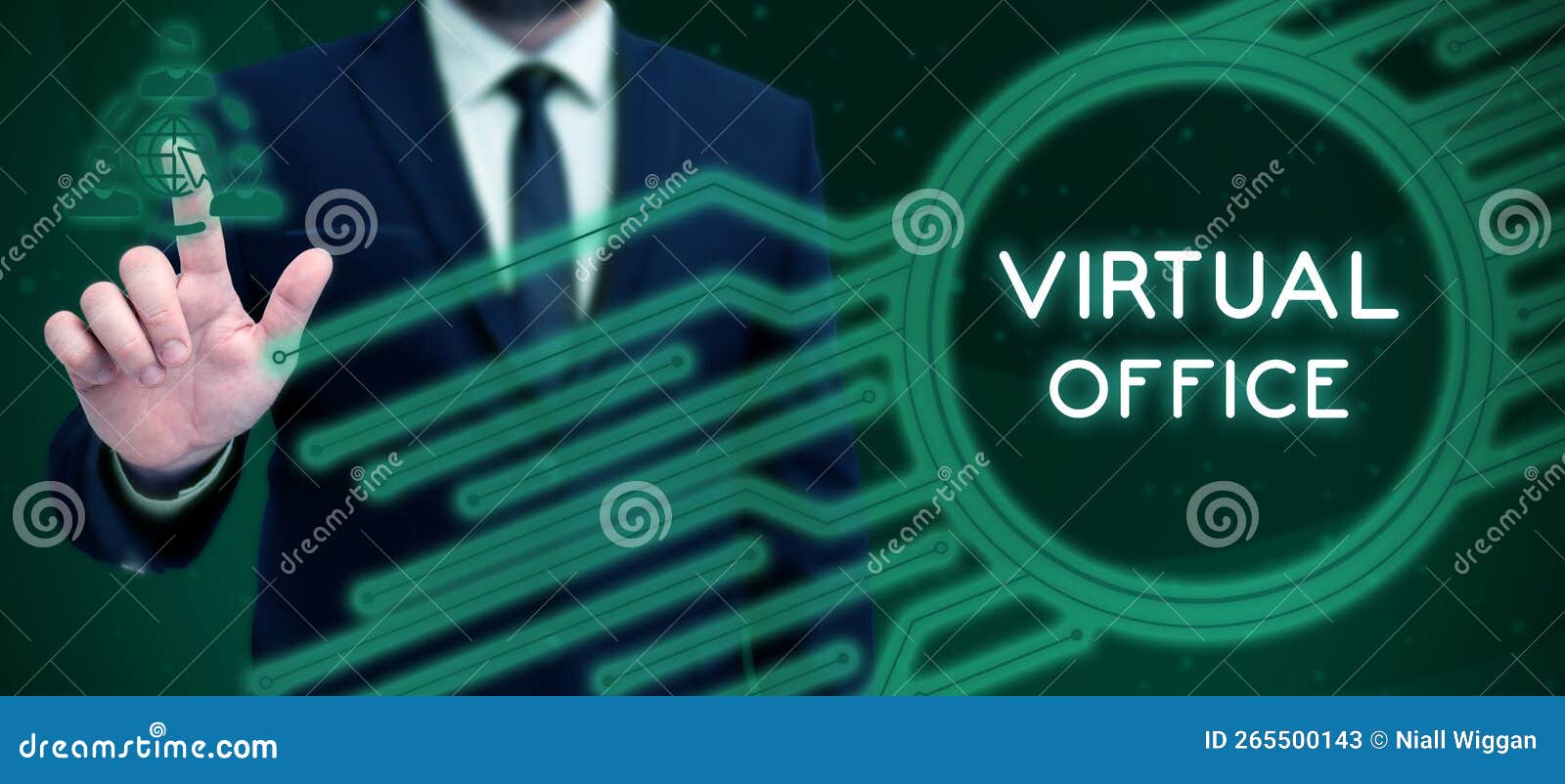 Conceptual Display Virtual Office. Word Written on Mobile Work ...