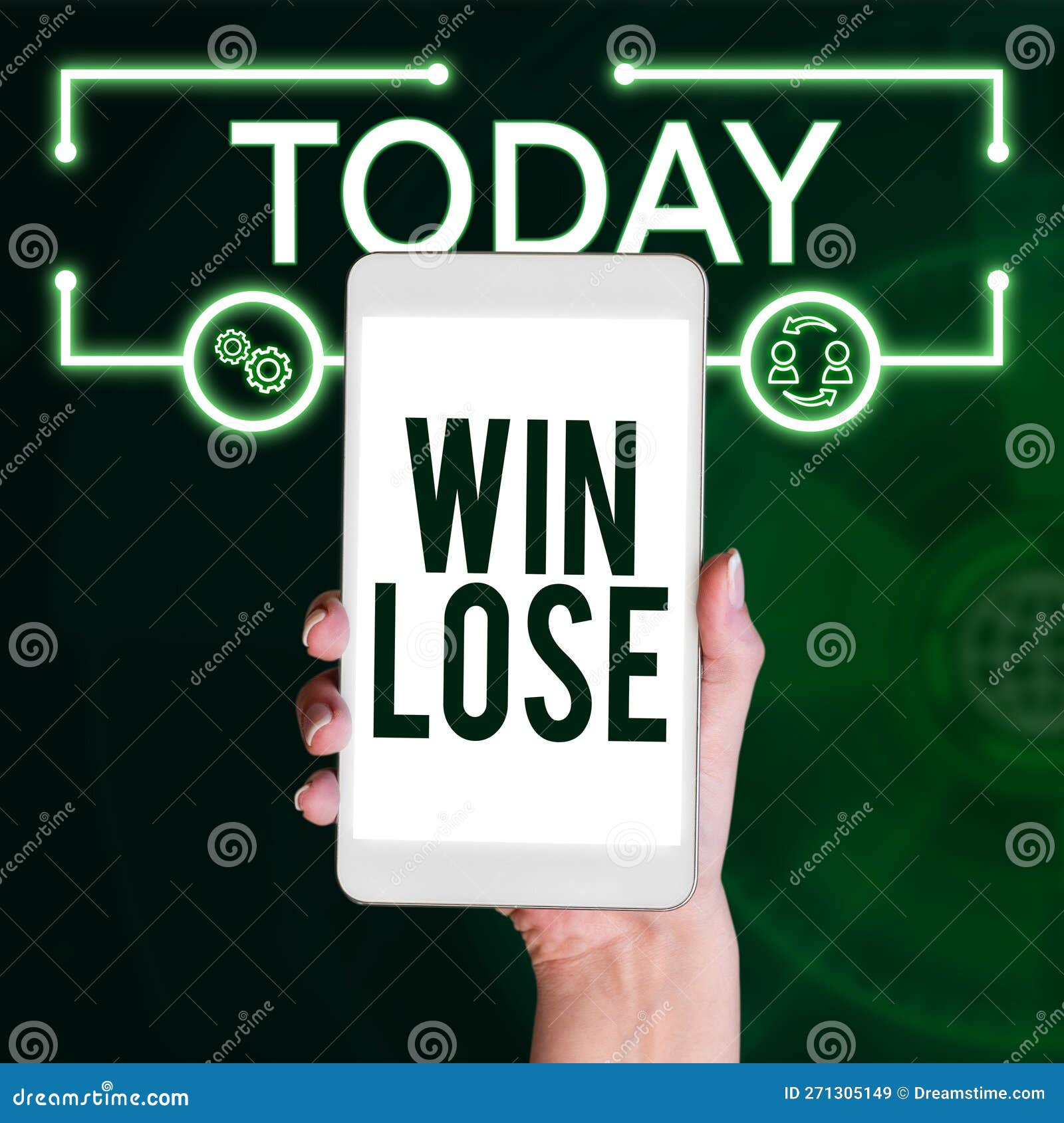 Writing Displaying Text Win Lose. Business Showcase Compare ...