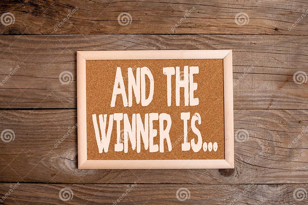 Writing Displaying Text and the Winner is. Business Idea Announcing Who ...