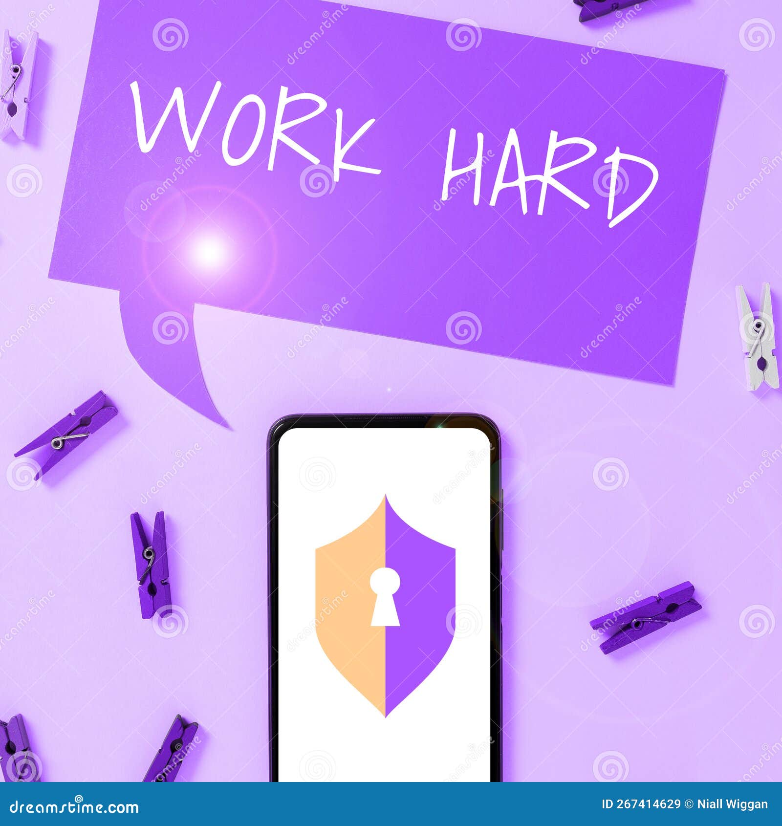 Writing Displaying Text Work Hard. Business Idea Laboring that Puts ...