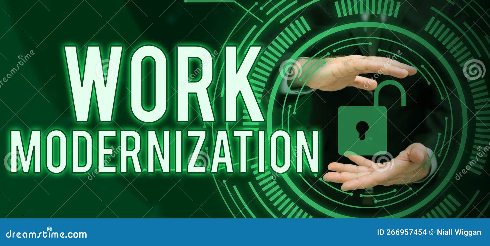 Conceptual Caption Work Modernization. Word Written on Changing Product ...