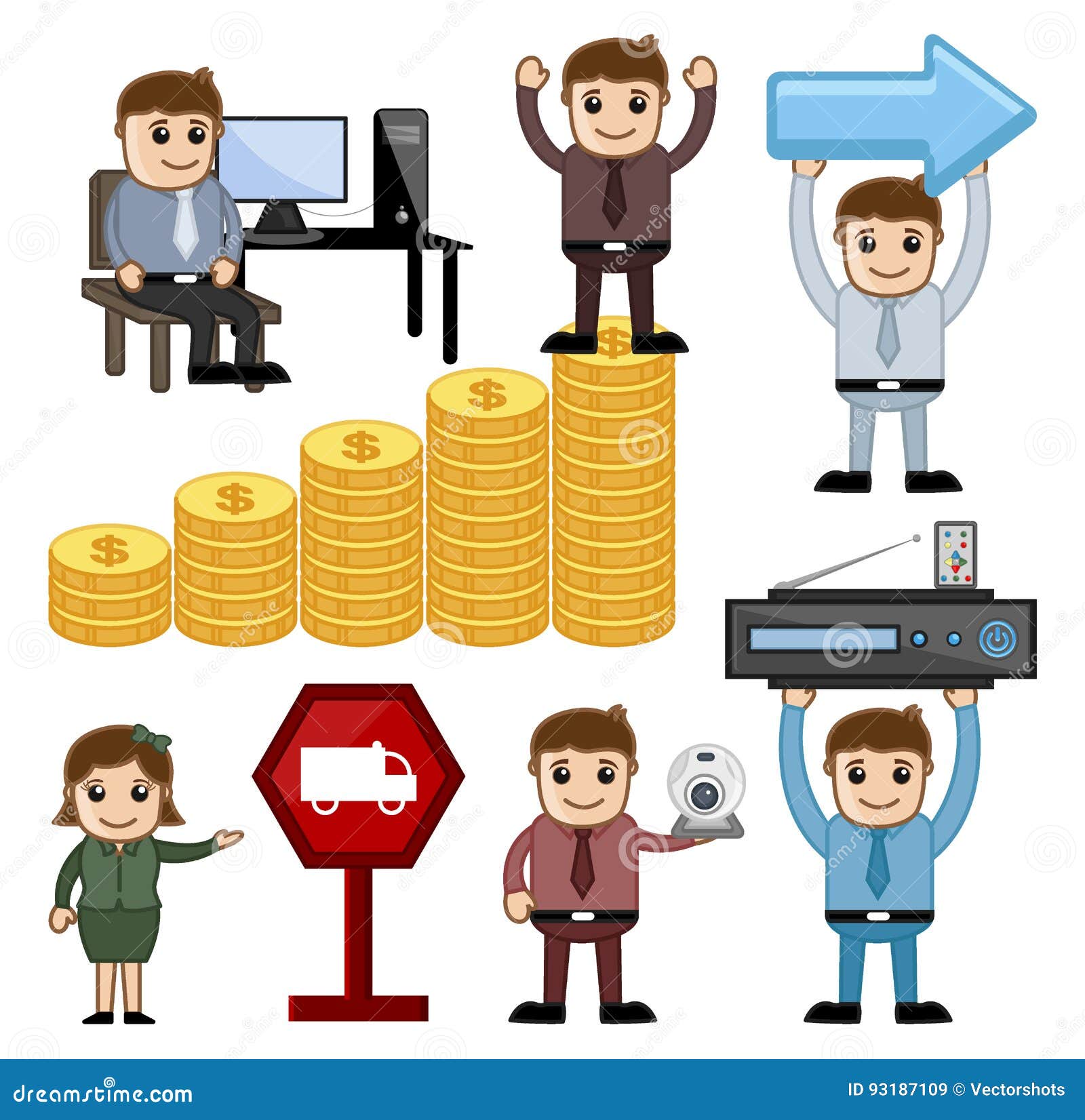 Conceptual Cartoon Business Vector Graphics Stock Vector - Illustration ...