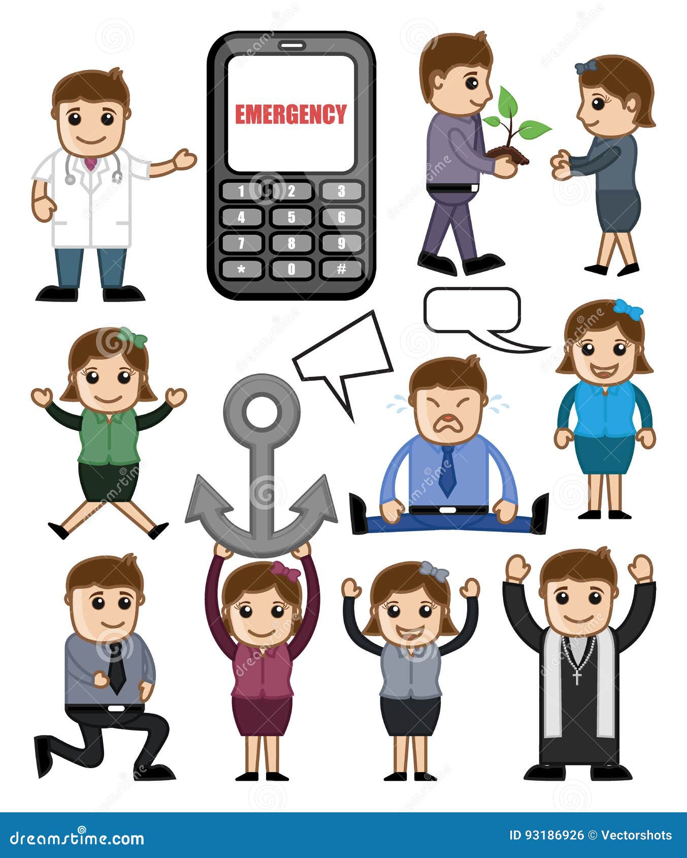 Conceptual Cartoon Characters Vectors Stock Vector - Illustration of ...