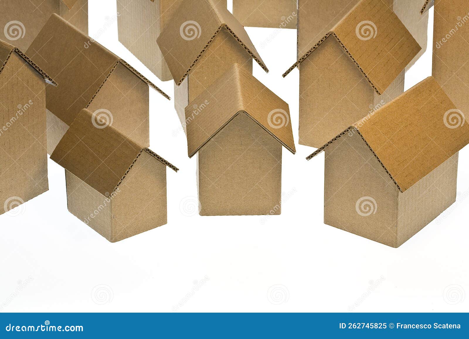 Conceptual Cityscape with Cardboard Buildings on White - Concept Image ...