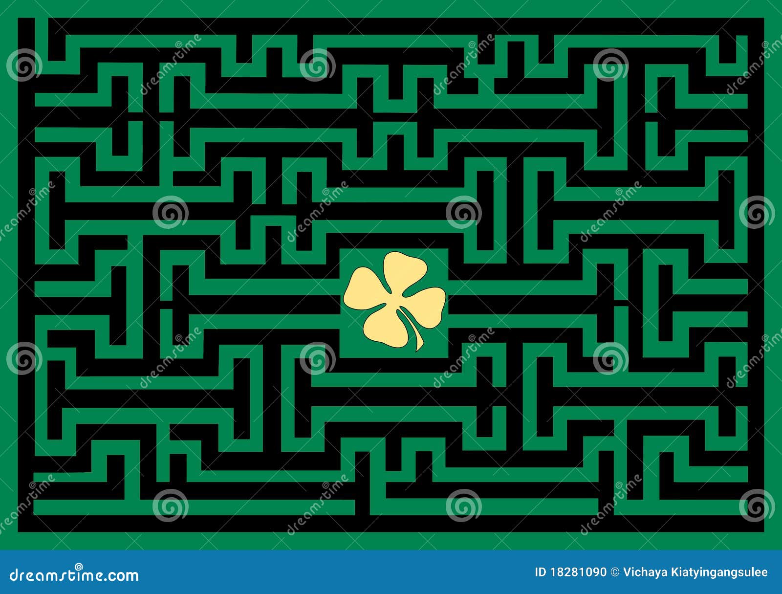 Conceptual of Clover Leaf Maze Stock Illustration - Illustration of ...