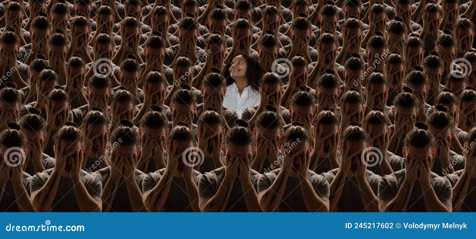 Crowd Of Identical People