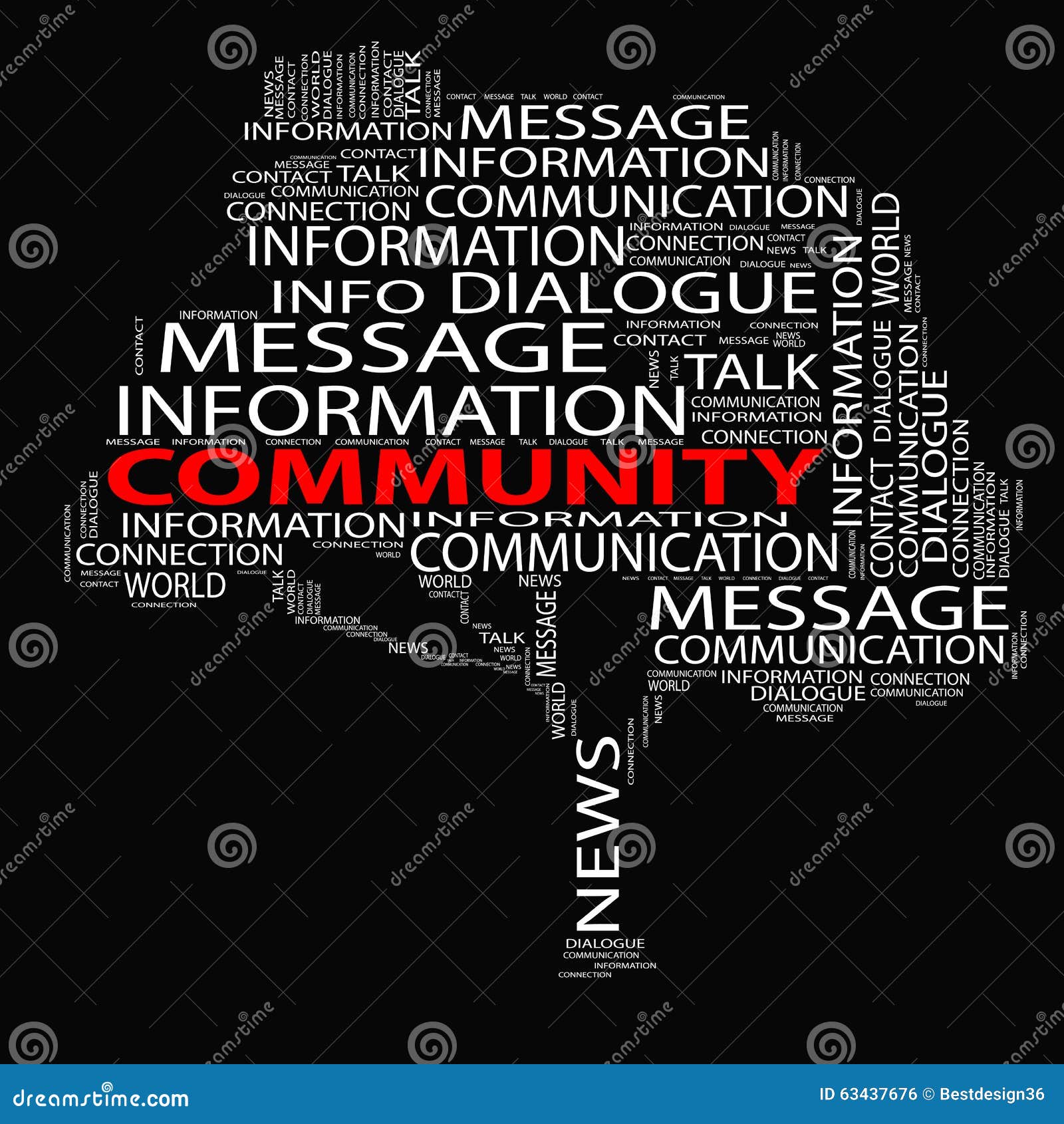 Conceptual Communication Tree Word Cloud Stock Illustration ...