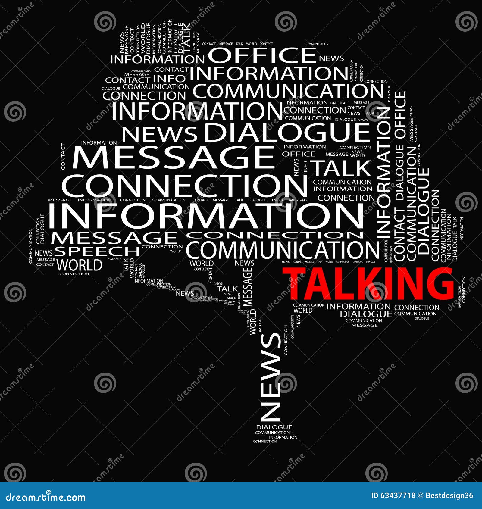 Conceptual Communication Tree Word Cloud Stock Illustration ...