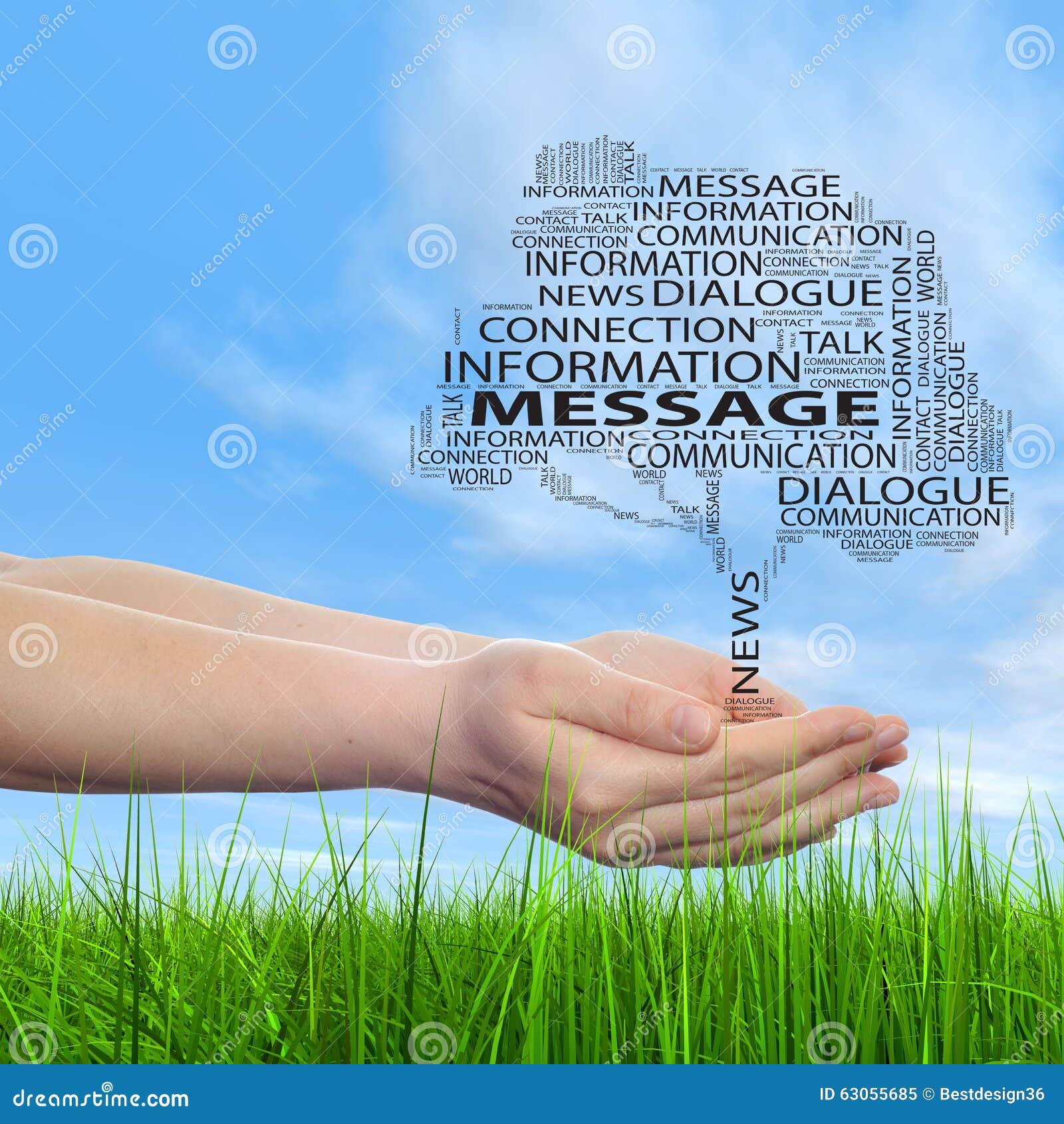 Conceptual Communication Tree Word Cloud Stock Image - Image of ...